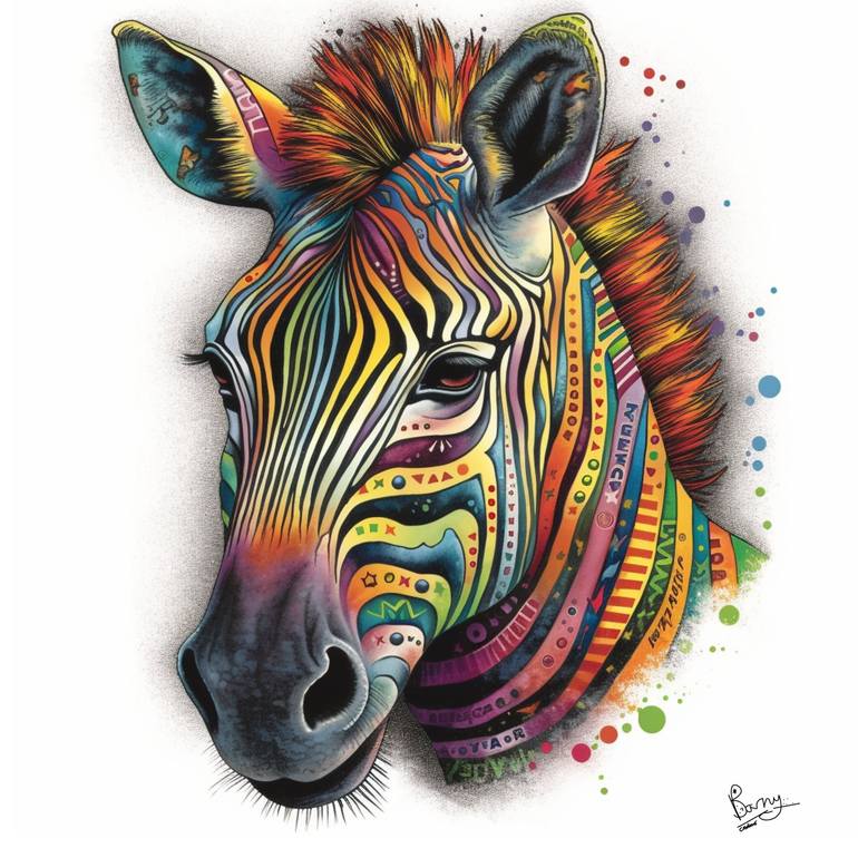 Prismatic Harmony: The Radiant Equus Digital by Ryan Brook | Saatchi Art