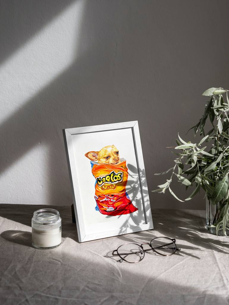 Cheetos Chihuahua Drawing by Virinpon Arunwiram | Saatchi Art