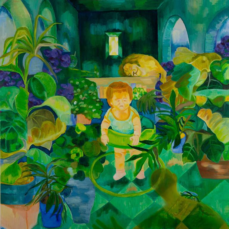 A baby, a lion and a monster Painting by Jiyeon Ryu | Saatchi Art