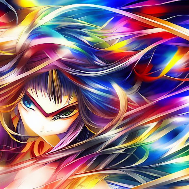 Flowing vibrant colours with anime origins Digital by Stuart Pearson ...