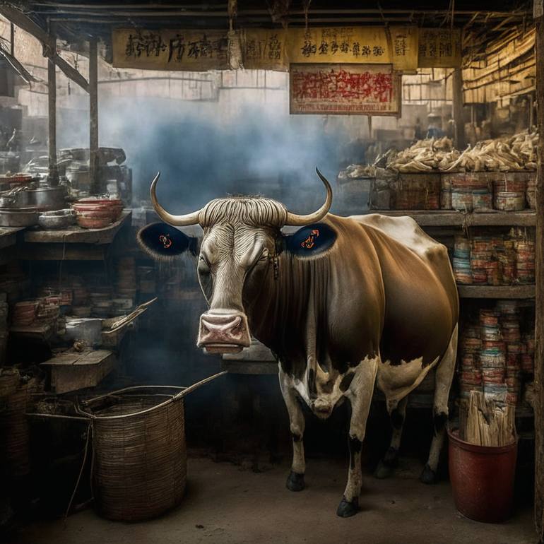 Bull in a China Shop - With A Twist Digital by Stuart Pearson | Saatchi Art