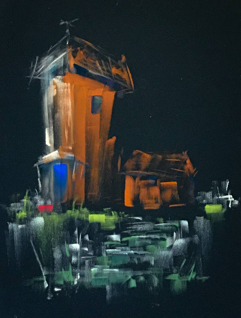 steps to abandoned farm Drawing by Deke Wightman | Saatchi Art