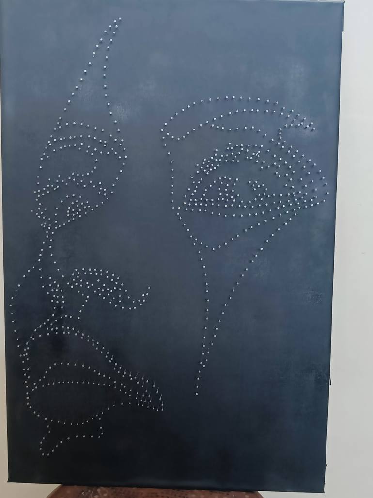 Abstract Face String Art Sculpture by Komal Vashishtha | Saatchi Art