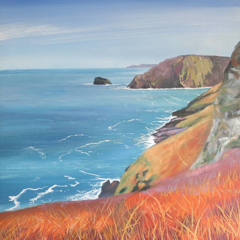 A walk from Tintagel Painting by Tim Burns | Saatchi Art