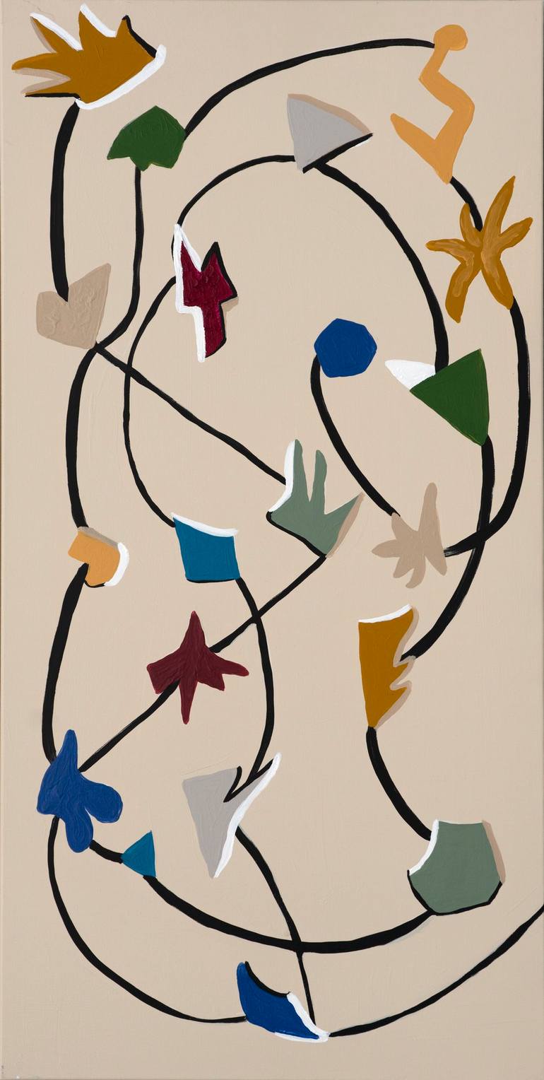 Mapping The Net - Cream Painting by Jade Wolf | Saatchi Art