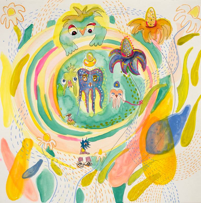 Pollination Painting by Jade Wolf | Saatchi Art