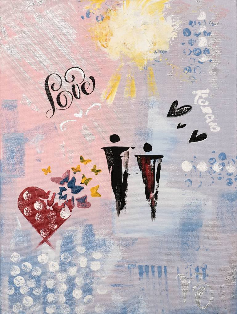 Abstraction on the theme of love Painting by Vanda Orlova | Saatchi Art