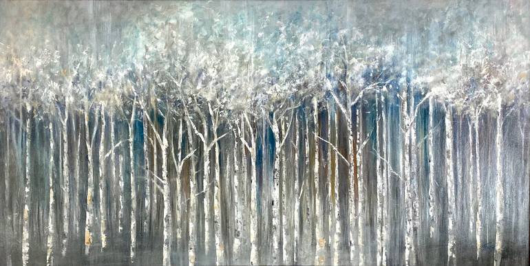Aspens at dawn Painting by Lisa Seely | Saatchi Art