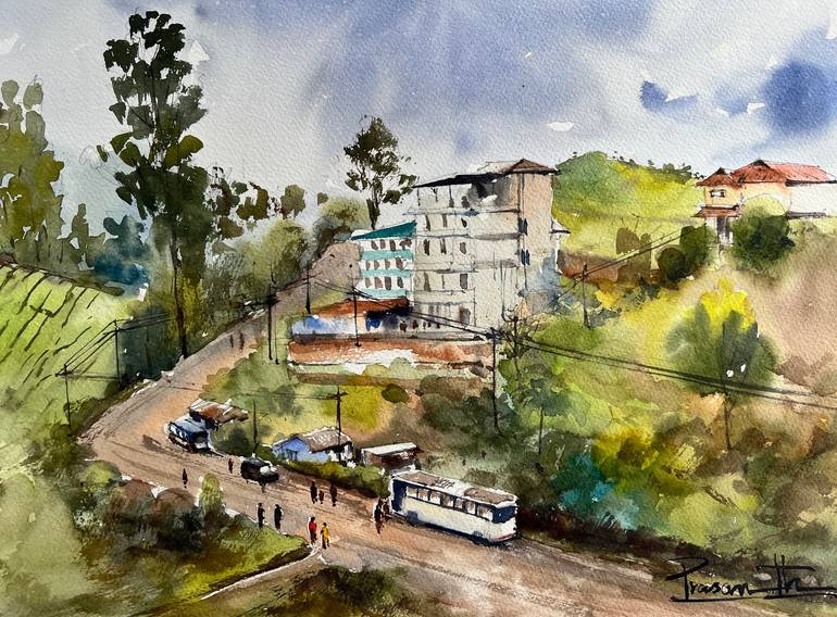 Munnar Hill Station 2 Painting by Prasanth Kp | Saatchi Art