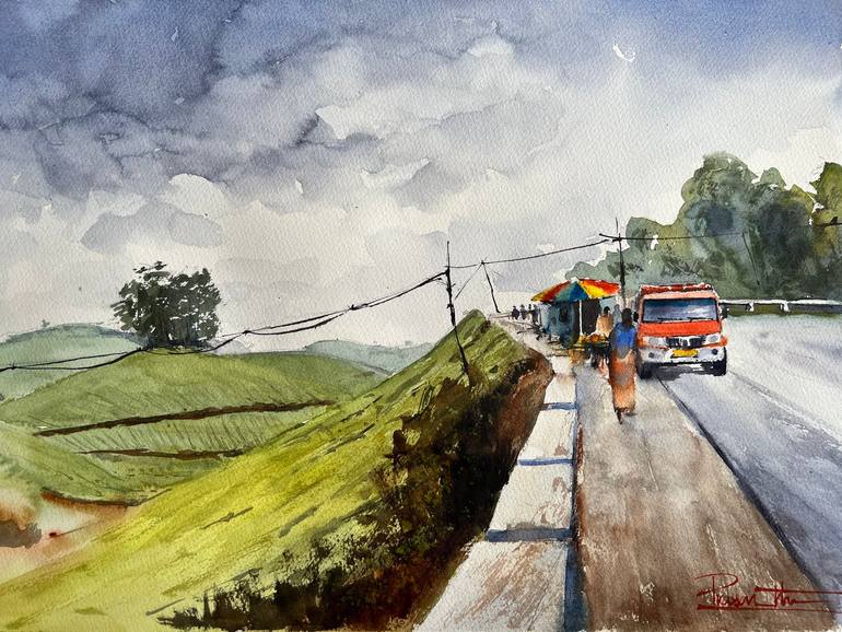 Munnar Hill Station 3 Painting by Prasanth KP | Saatchi Art