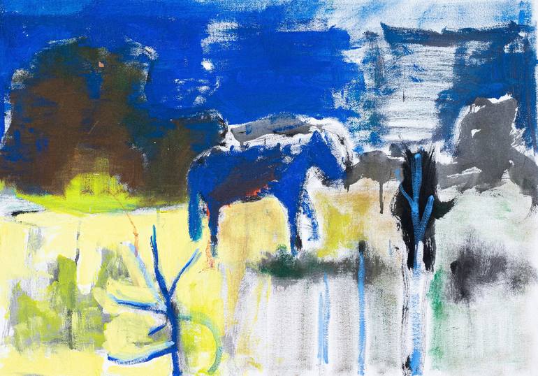 Pampa azul Painting by Florencia Sciutto | Saatchi Art