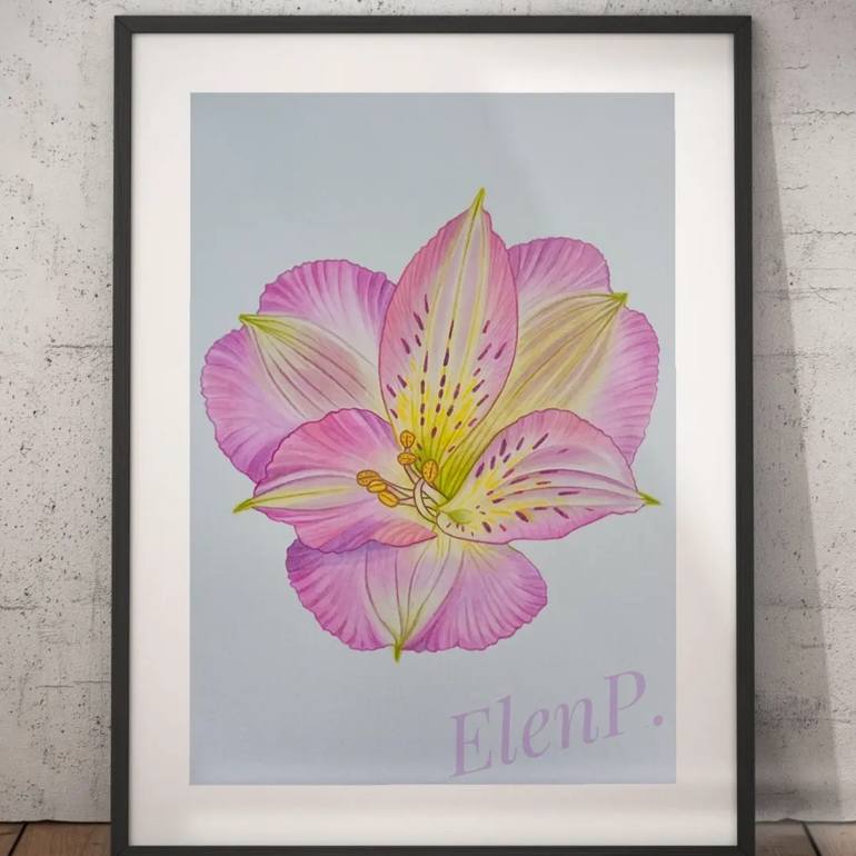 Alstroemeria Painting by Elena Popova | Saatchi Art