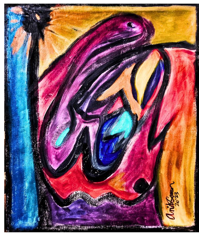 Sunbathing Painting by Anita Saran | Saatchi Art