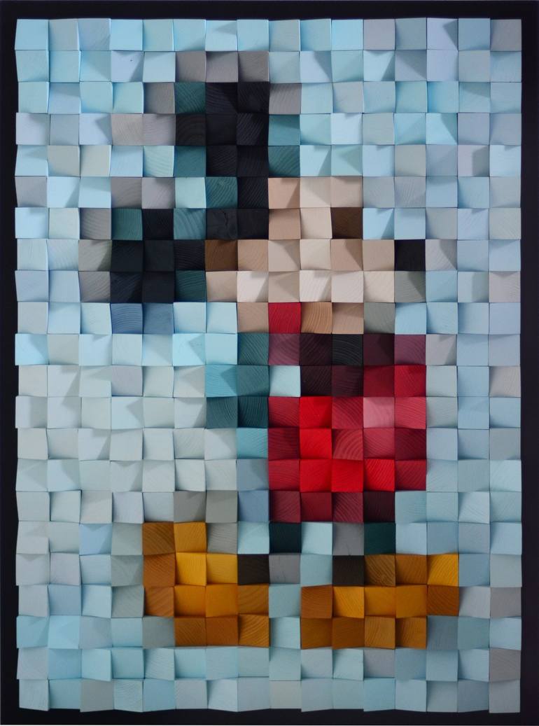 Wooden Wall Art Mickey Mouse Painting by Nadi Eremina | Saatchi Art