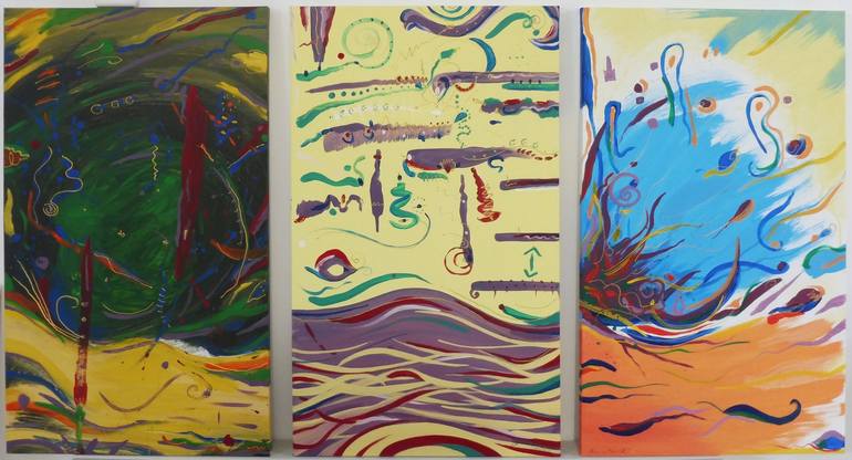 Triptych: Present - Past - Future Painting by Franca Dariol | Saatchi Art