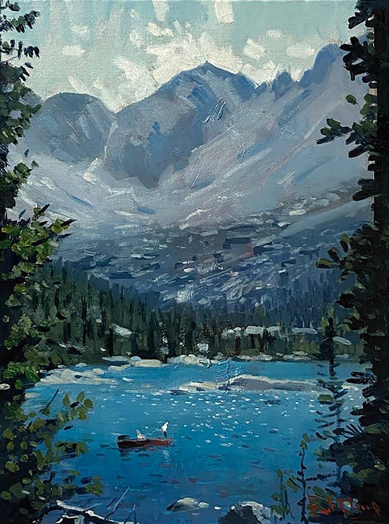 Canyon and Lake Painting by Paul Cheng | Saatchi Art Hong Kong