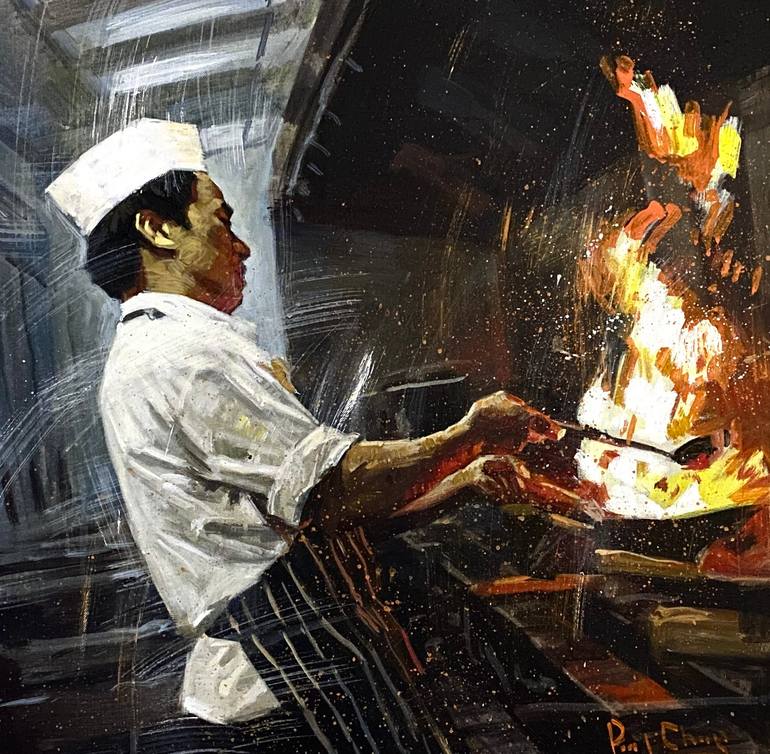 Young Chef Painting by Paul Cheng | Saatchi Art