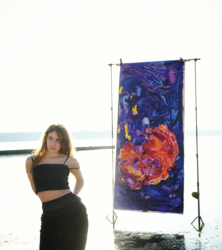 Placenta Oil painting on canvas. lake concept Mixed Media by julieta ...