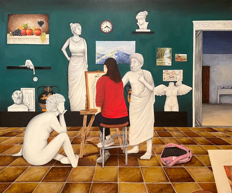 The art academy Painting by Nuria Garrigós | Saatchi Art