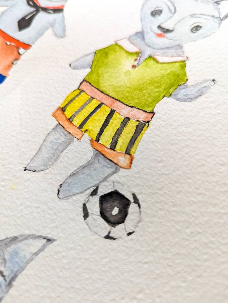 Wolf Finny Painting by Liza Ryabinina | Saatchi Art