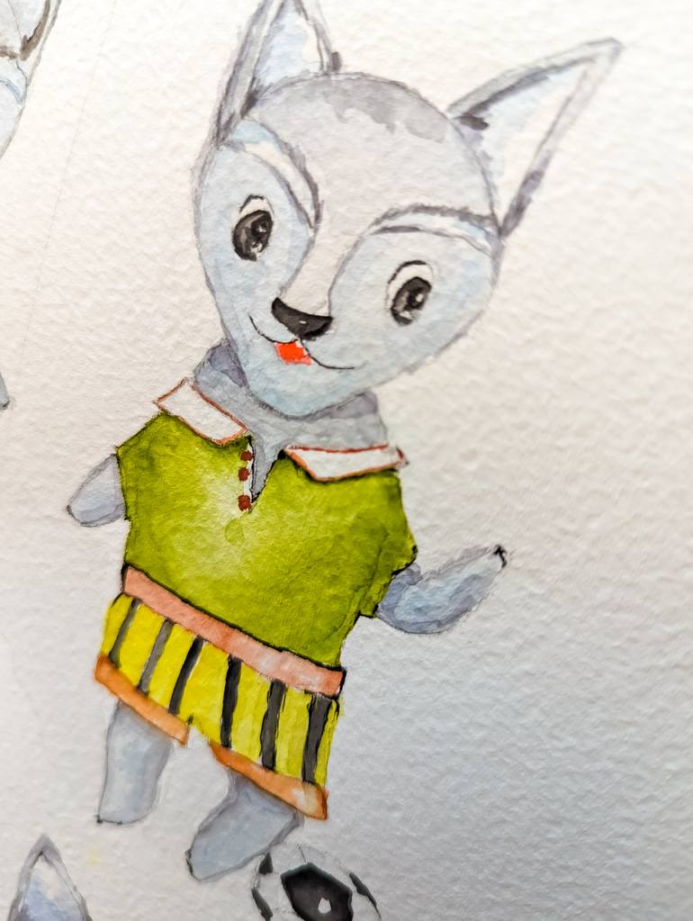 Wolf Finny Painting by Liza Ryabinina | Saatchi Art