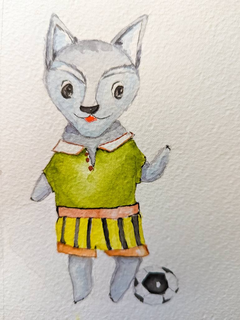 Wolf Finny Painting by Liza Ryabinina | Saatchi Art