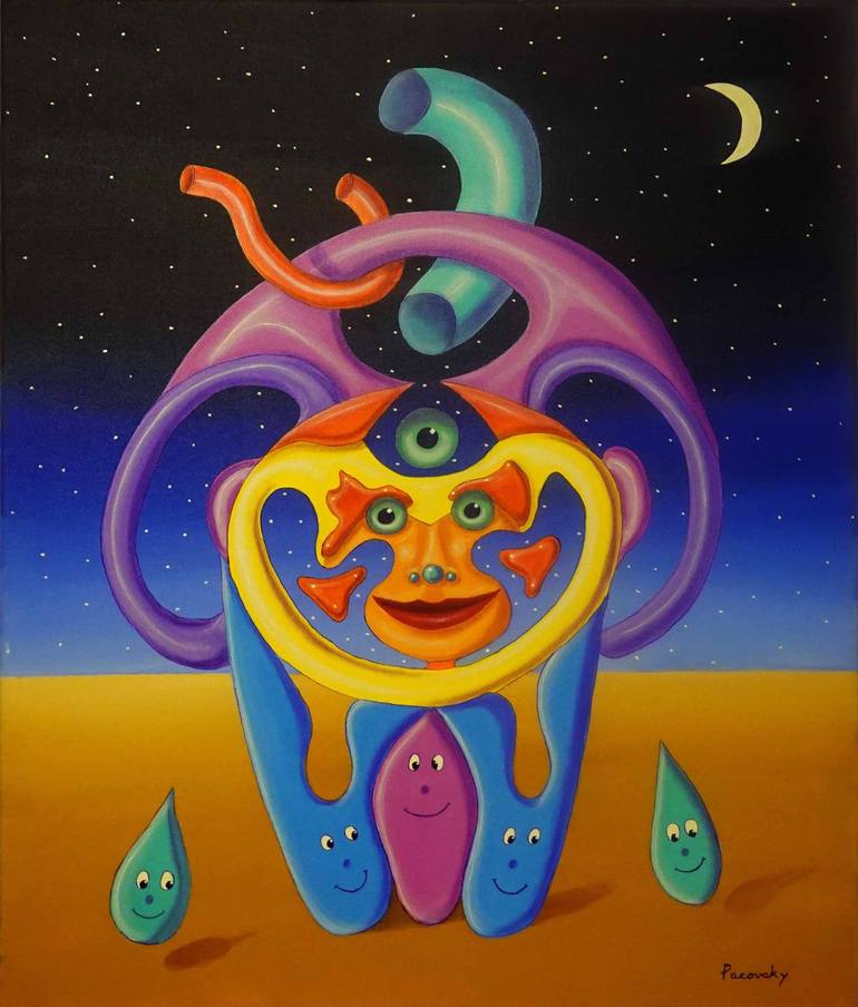 eye saw the moon. Painting by John Pacovsky | Saatchi Art