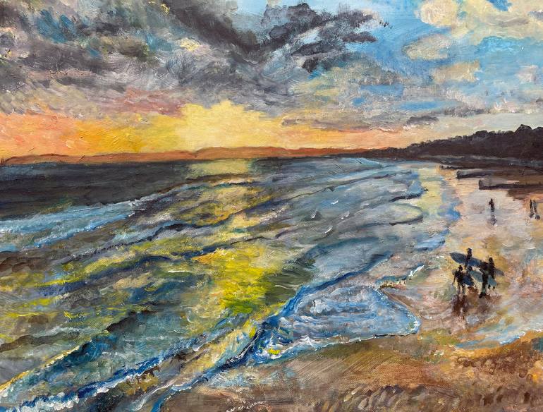 Bournemouth Beach Painting by Adam Balthazor | Saatchi Art