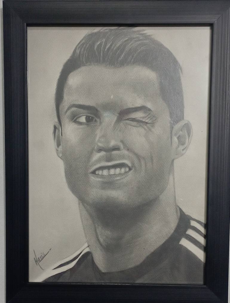 Cristiano Ronaldo drawing Drawing by Haris Ikram | Saatchi Art