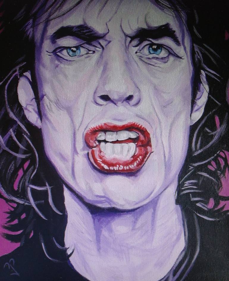 Mick Jagger The tireless Angry Rolling Stones (Sold) Painting by Diego ...