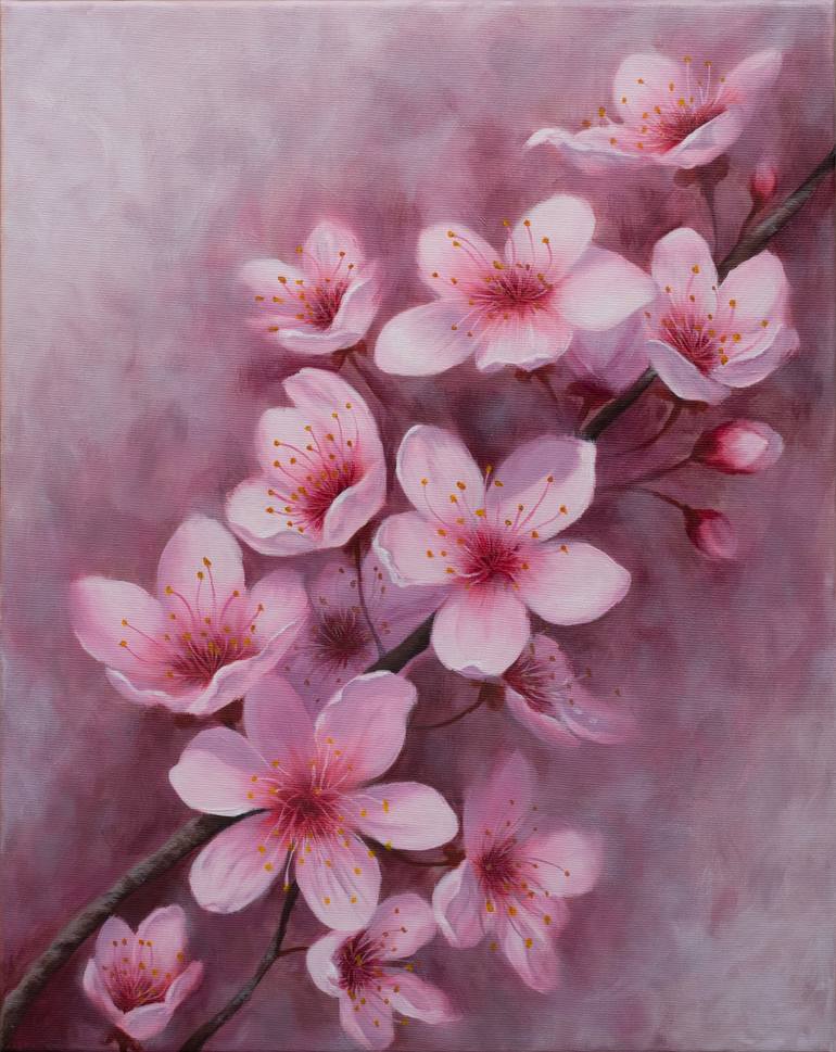 Sakura blossom Painting by Olha Zdorovets | Saatchi Art