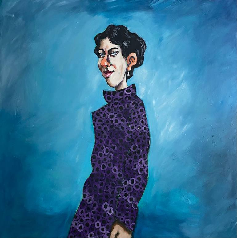 The purple circles coat Painting by Ferran Vidal | Saatchi Art