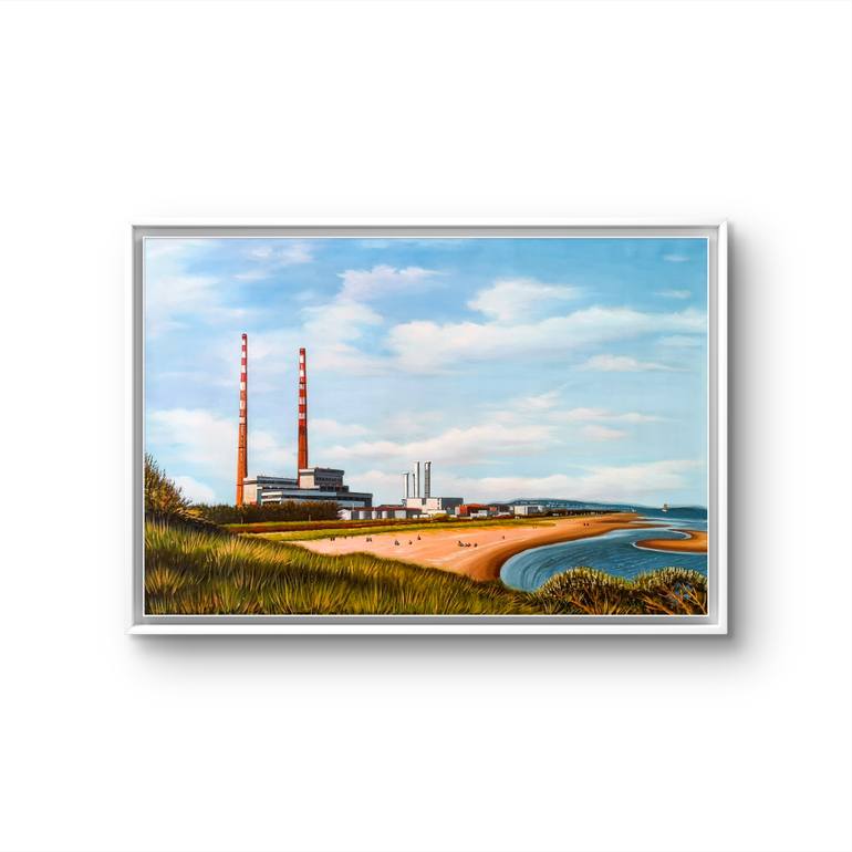 Poolbeg Chimneys, Dublin, Ireland Painting by Conor Kelly | Saatchi Art