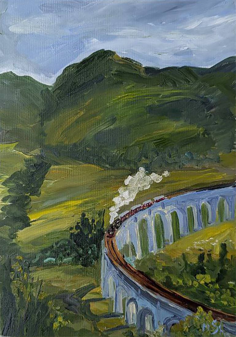 Hogwarts Express Painting by Maria Shvedova | Saatchi Art