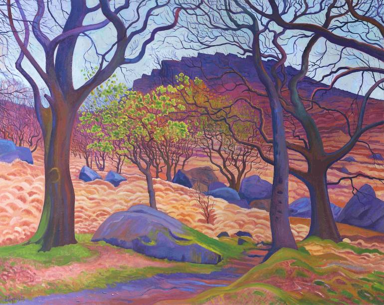 Fallen rocks Painting by chris cyprus | Saatchi Art