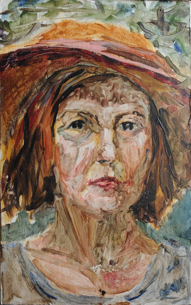 woman&hat Painting by Oleksandr Topchyi | Saatchi Art