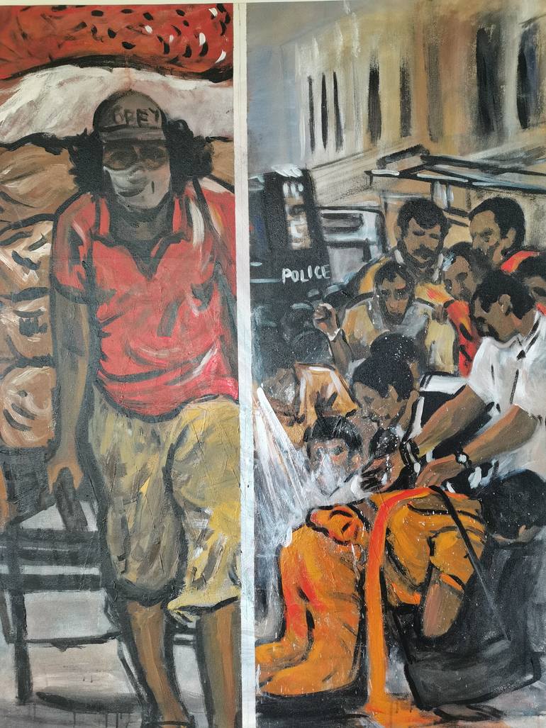 Crisis And Struggles Painting by Tharuka Peiris | Saatchi Art