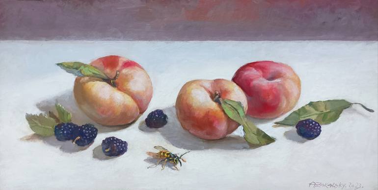 Peaches Painting by Alexandre Zakalskii | Saatchi Art