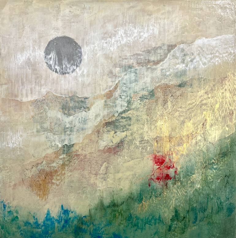 Pewter Moon Painting by Helen Pittick | Saatchi Art