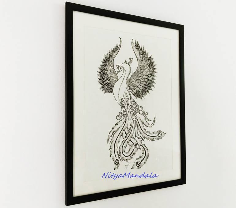 Phoenix mandala art Drawing by Rashmi Singhal | Saatchi Art