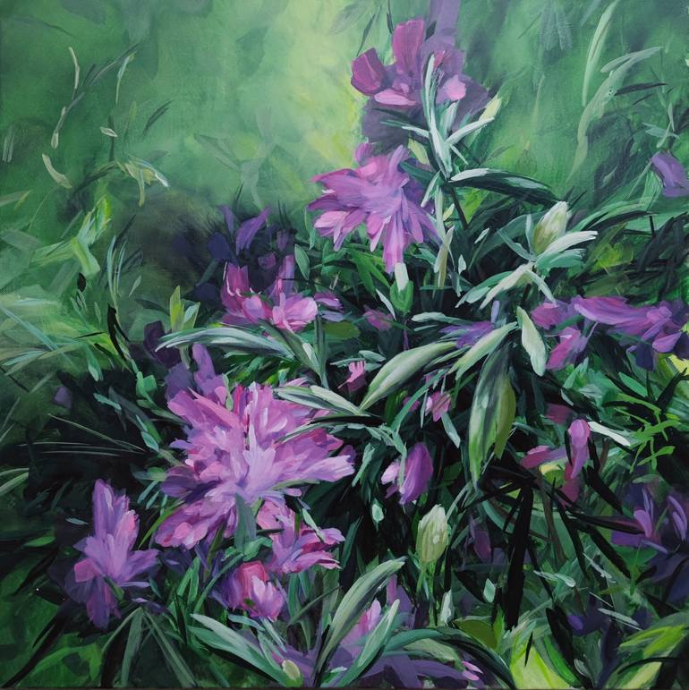 Rhododendron Painting by Angelina Ermakova | Saatchi Art