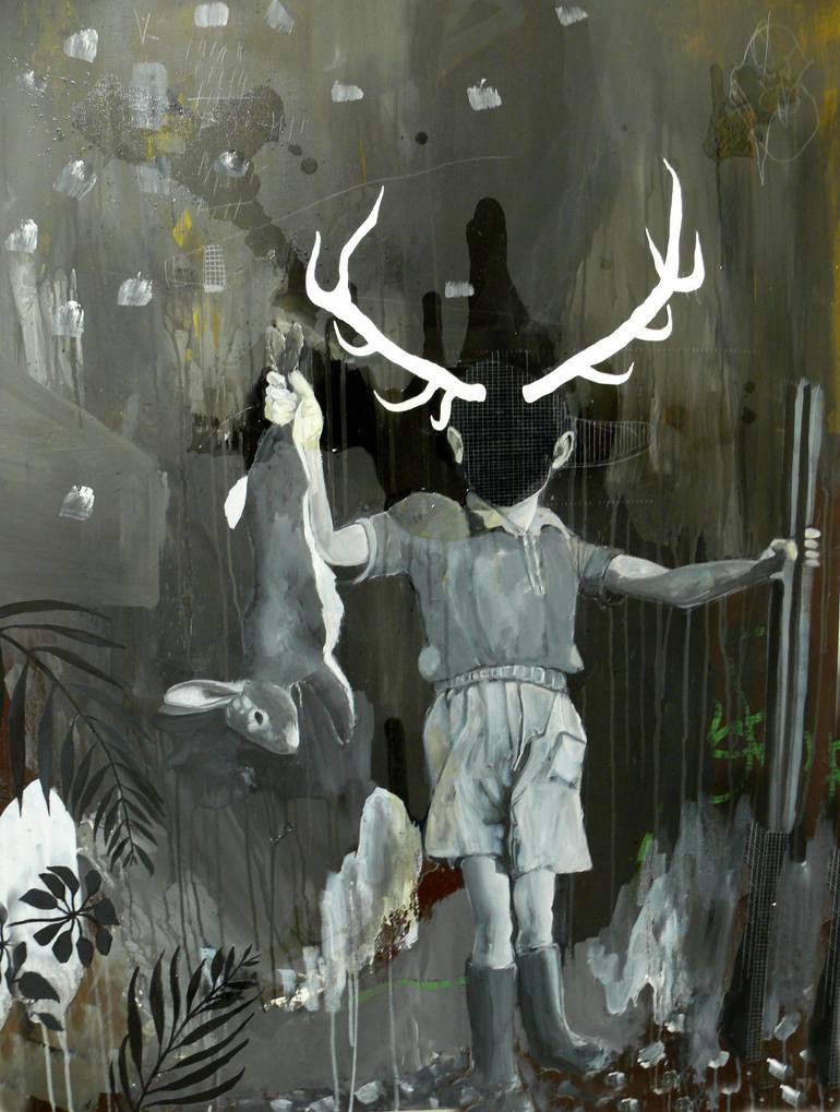 The Prize (Hoxton Shit Horns) Painting by Bruce Lovelock | Saatchi Art