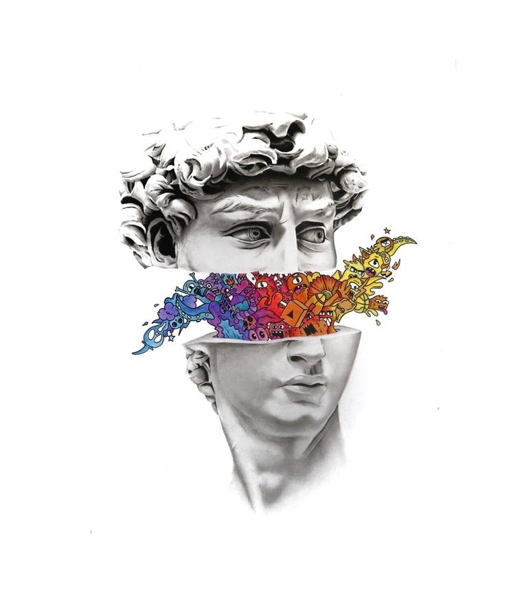 Face Drawing and Doodle Drawing by Dimas Putra | Saatchi Art