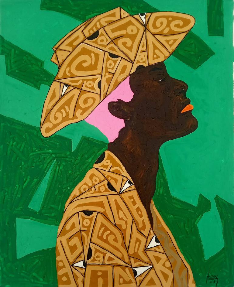 Pink Hair Painting by Victor Osei Mensah | Saatchi Art