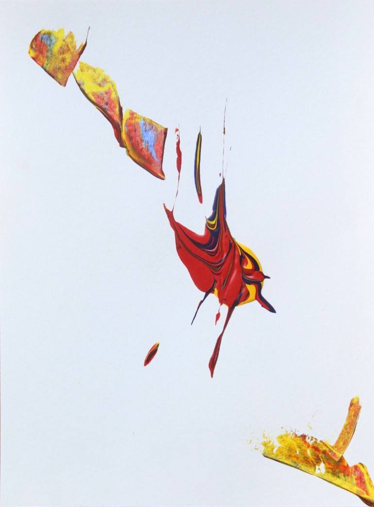 Red Ribbon Painting by Ozgur Peksen | Saatchi Art