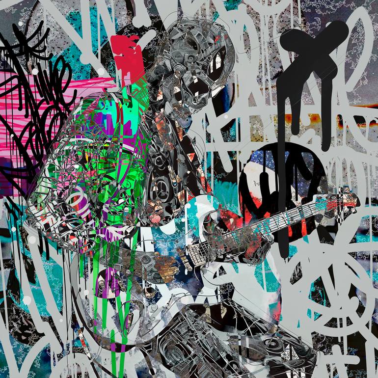 Cyberpunk Rock Graffiti Digital by Lucio BORLIZZI | Saatchi Art