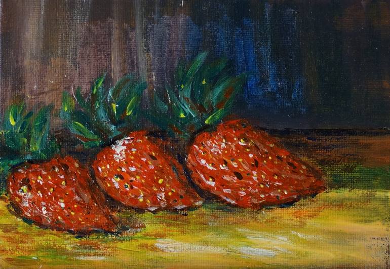 Strawberry Folk Art Prints