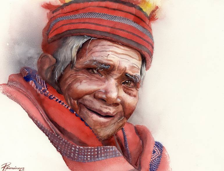 Ifugao Elder 2 Painting by Peter Francisco | Saatchi Art