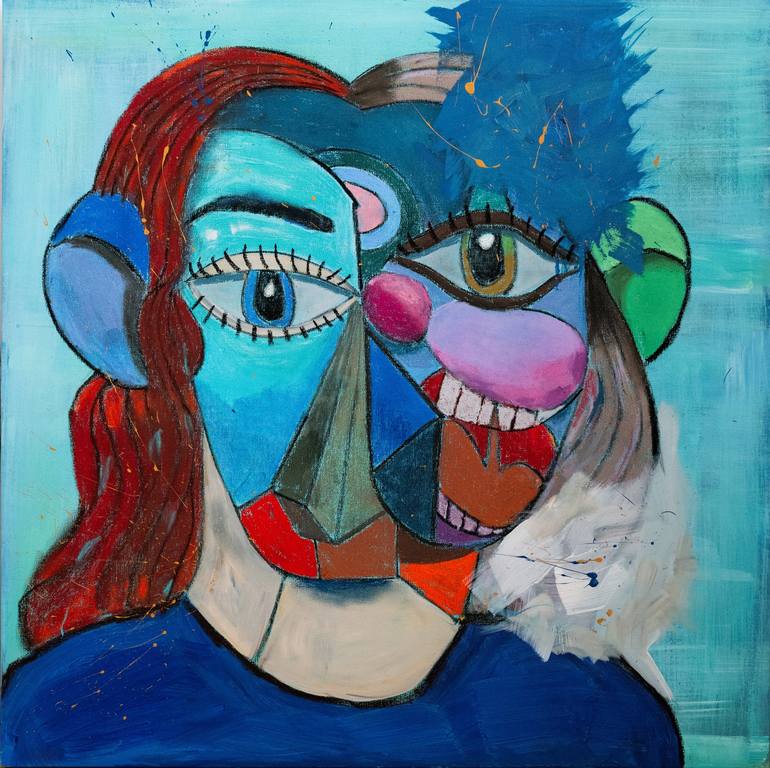 Woman in Blue/Blue Woman Painting by Roy Fabry | Saatchi Art