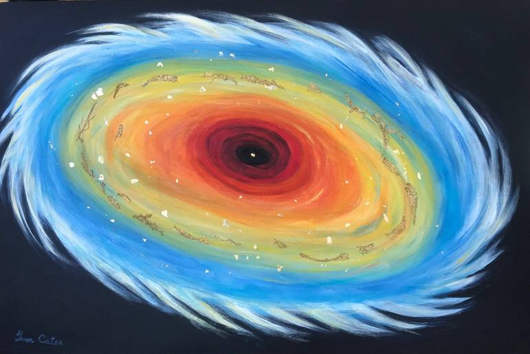 Blue Star Implosion, Blue Star Series Painting by Gwen Cates | Saatchi Art